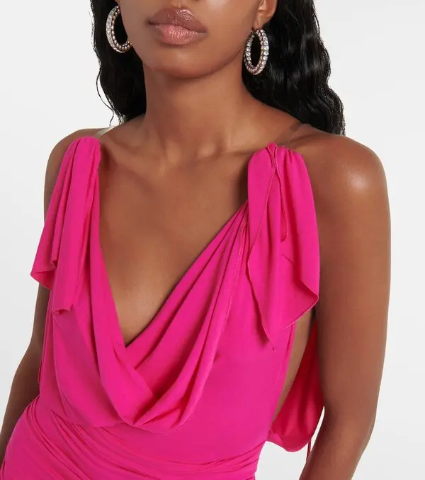 Attico Draped Jersey Minidress - Pink