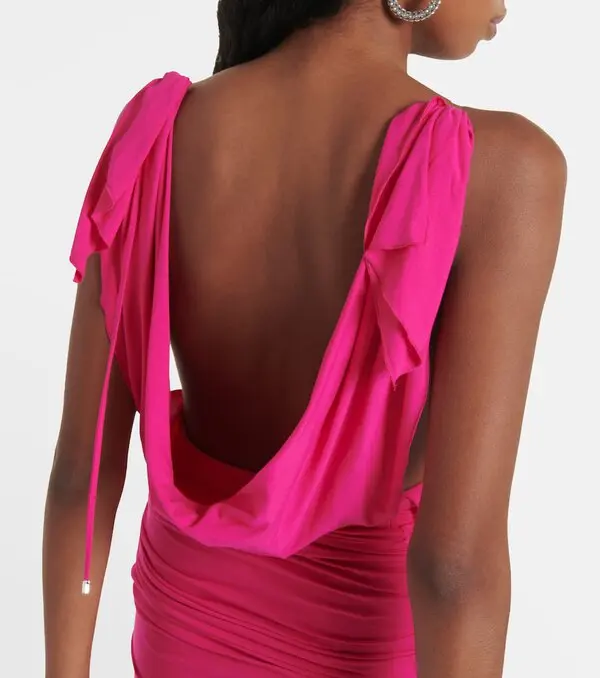 Attico Draped Jersey Minidress - Pink