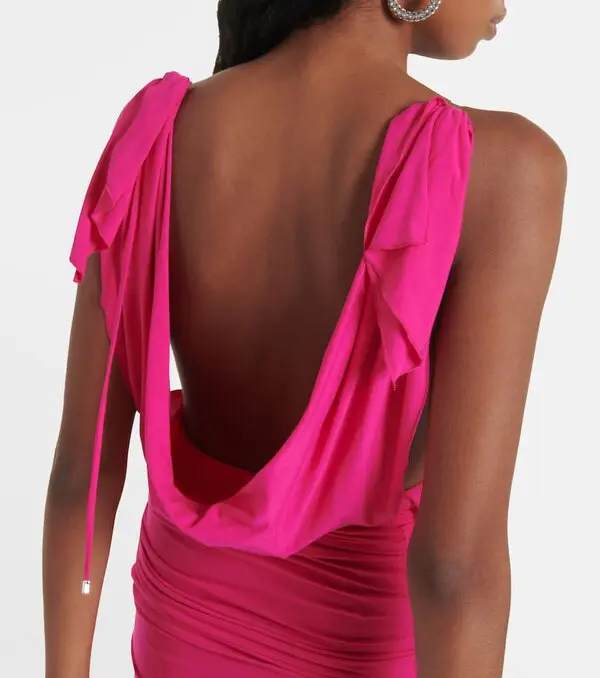Attico Draped Jersey Minidress - Pink
