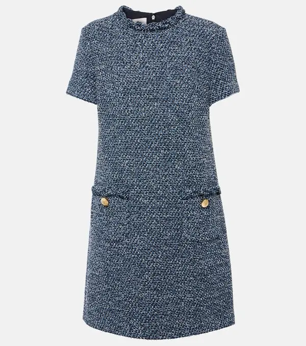 Valentino Garavani Tweed Denim Minidress - Blue