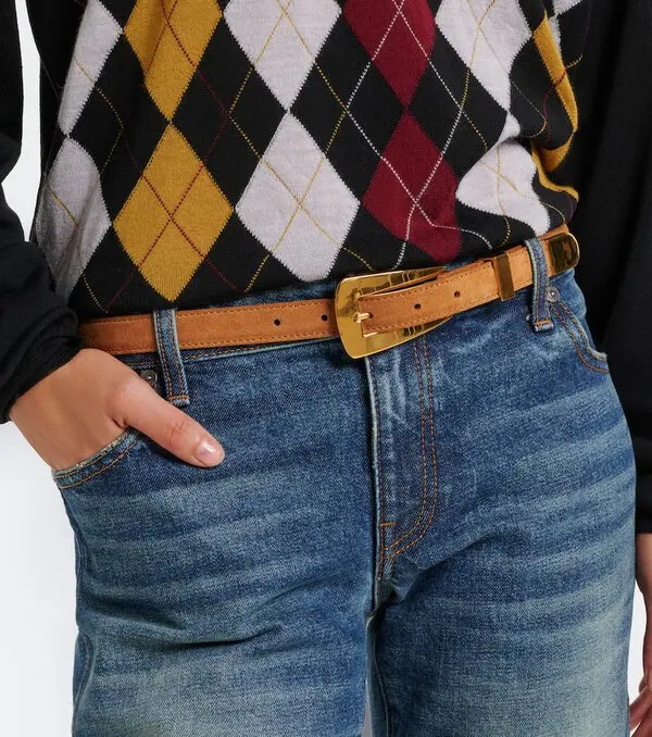Khaite Lucca Leather Belt - Brown
