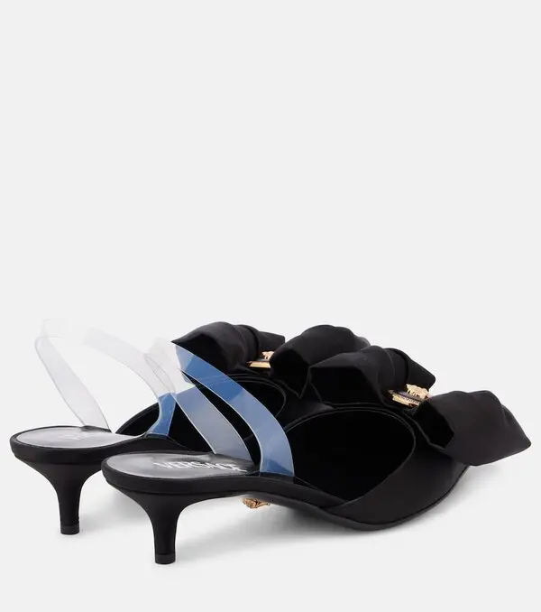 Versace Alia 45 Satin Slingback Pumps