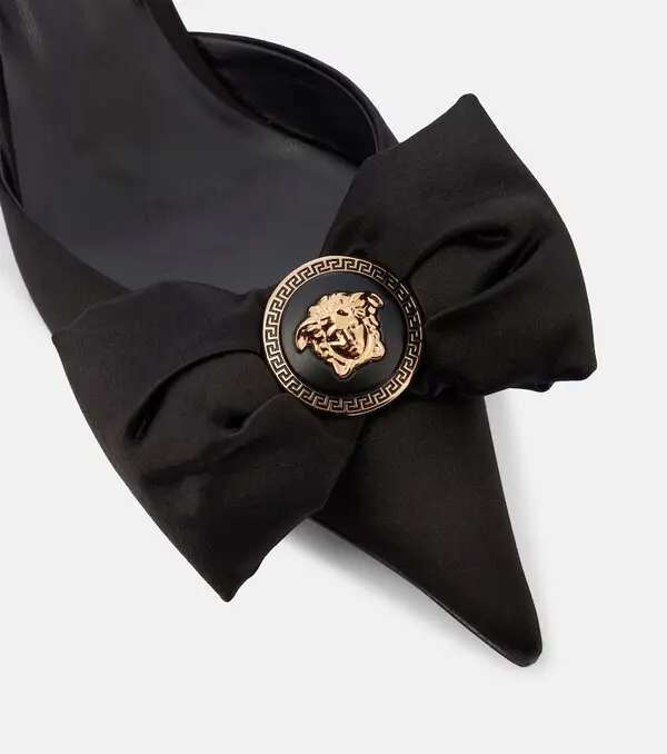 Versace Alia 45 Satin Slingback Pumps