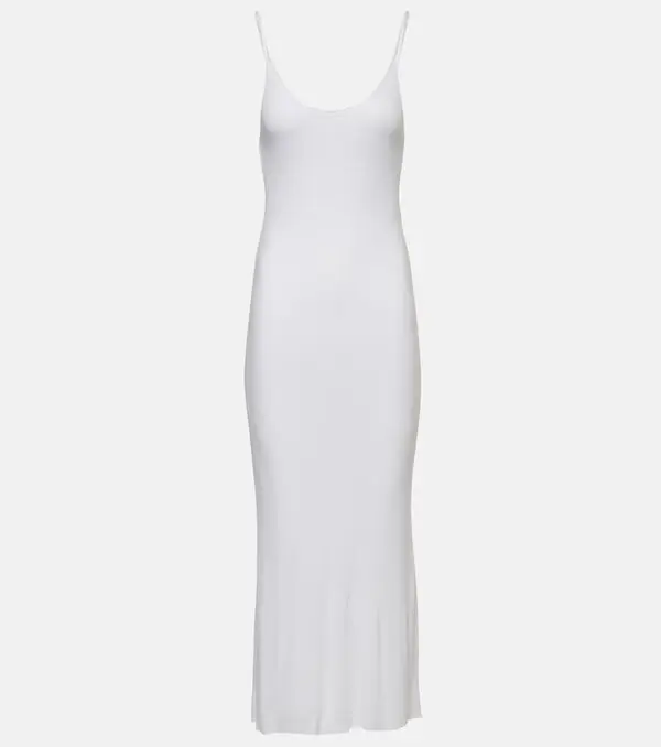 Khaite Leesel Jersey Slip Dress - White