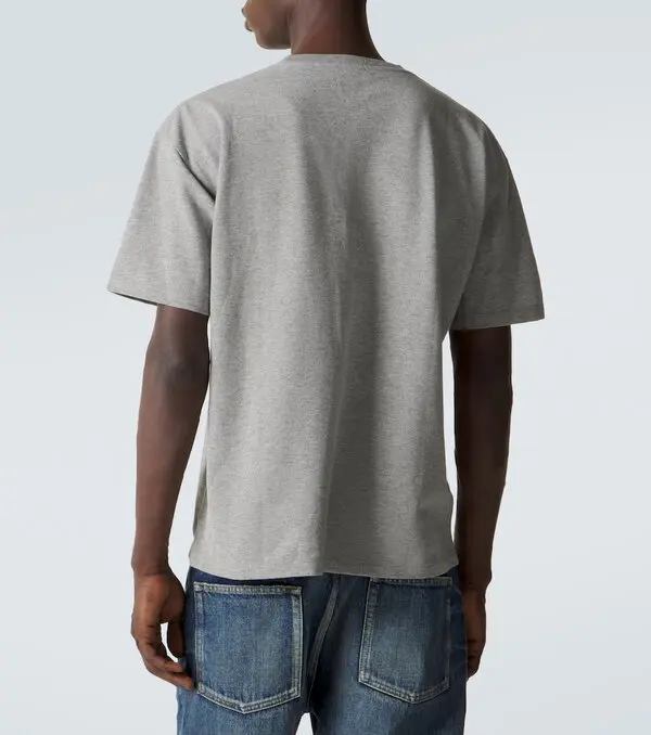 Saint Laurent Cassandre Cotton-blend Piqué T-shirt - Grey