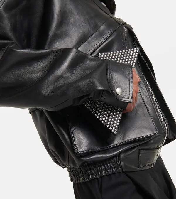 Magda Butrym Leather Bomber Jacket