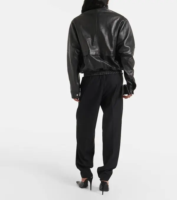 Magda Butrym Leather Bomber Jacket