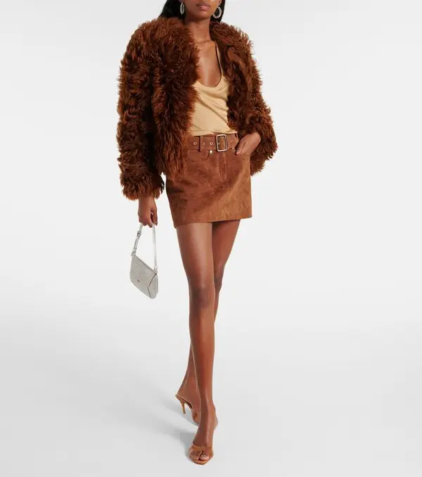Amina Muaddi Alexa 60 Mules - Brown