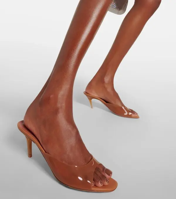 Amina Muaddi Alexa 60 Mules - Brown