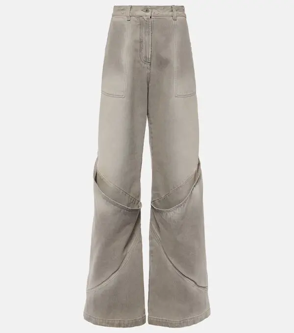 Attico Low-rise Wide-leg Jeans - Grey