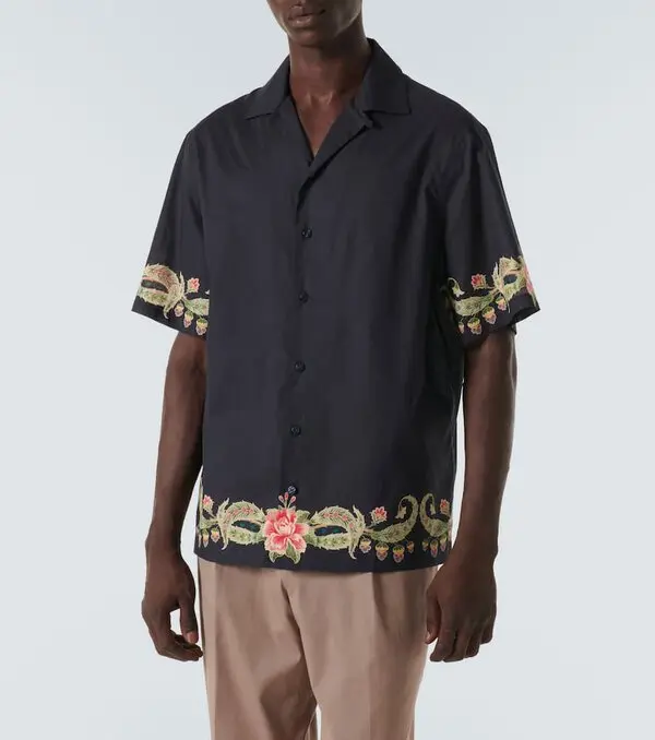 Etro Floral Cotton Bowling Shirt