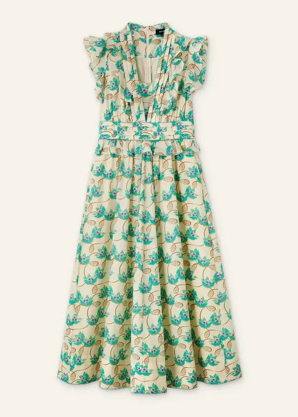 Me+Em Silk Cotton Waterlily Print Maxi Dress + Bandeau In Light  Cream/Menthol Green/Oatmeal - 30% Off | Editorialist