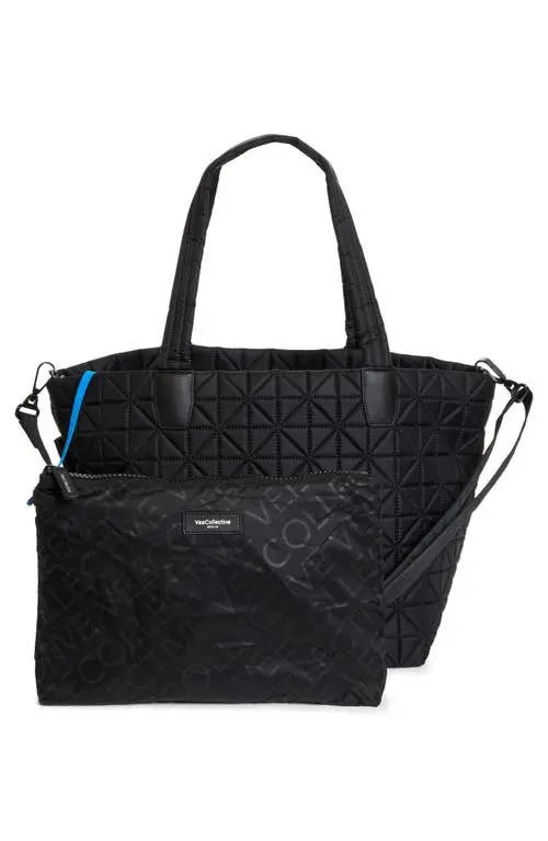 VEECOLLECTIVE Medium Vee Quilted Tote - Black
