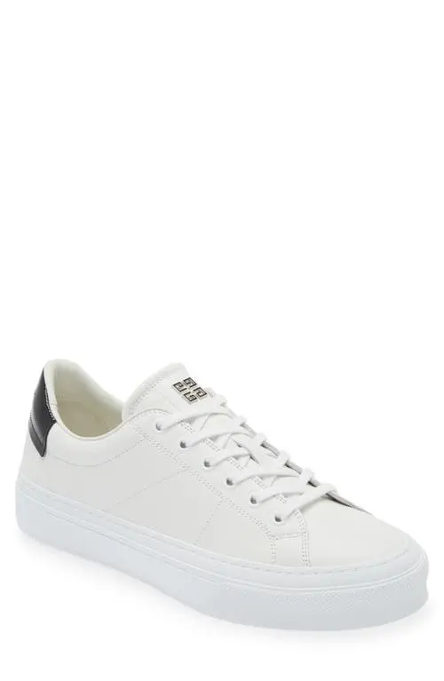Givenchy City Court Leather Low Top Sneaker In White/Black  display picture 1