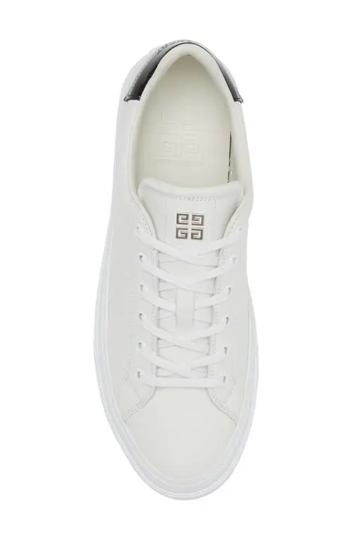 Givenchy City Court Leather Low Top Sneaker In White/Black  display picture 2