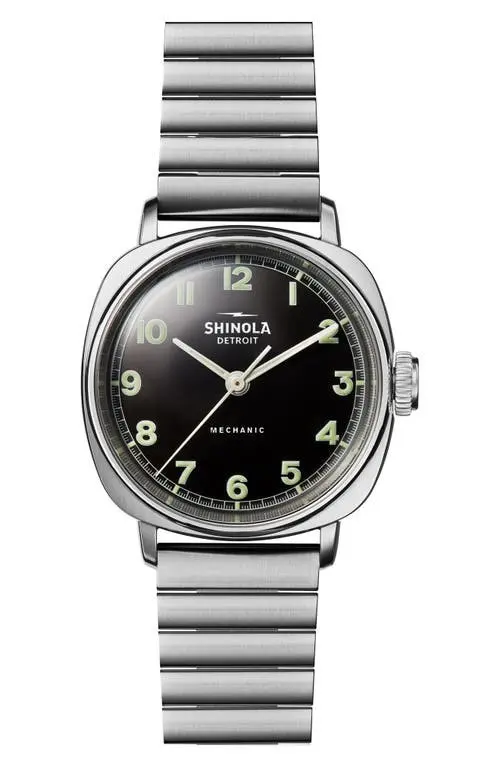 Shinola Mechanic Bracelet Watch - Black/silver