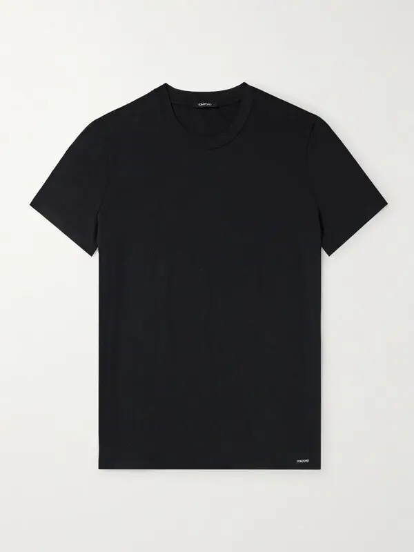 TOM FORD Slim-fit Stretch Cotton And Modal-blend T-shirt - Black
