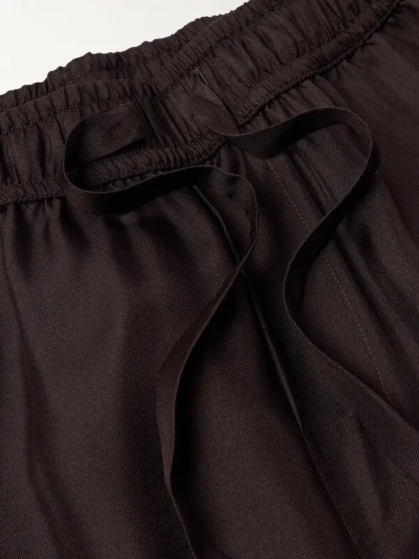 Dolce & Gabbana Logo-embroidered Silk-twill Pyjama Bottoms