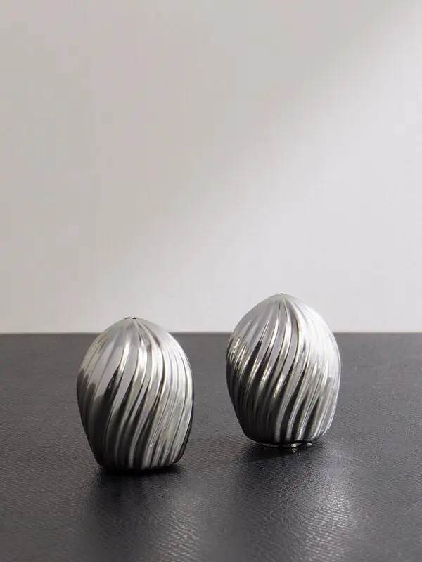 L'Objet Ripple Spice Jewels Platinum-plated Salt And Pepper Shakers - Silver