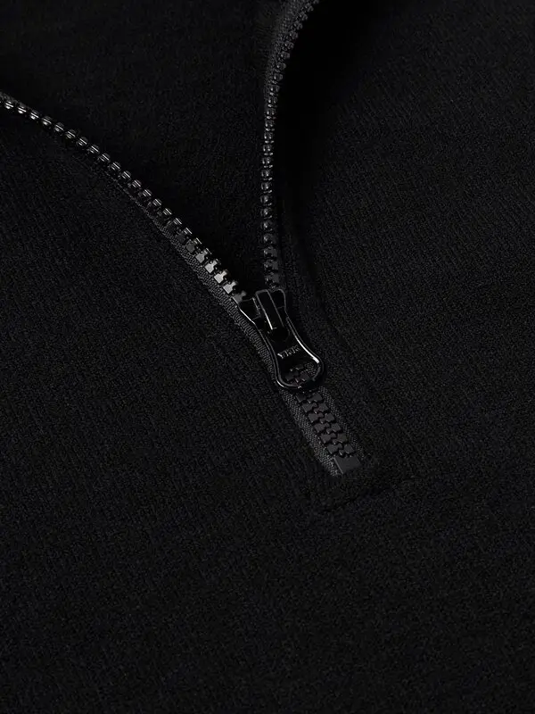 Stone Island Logo-appliquéd Wool-blend Half-zip Sweater