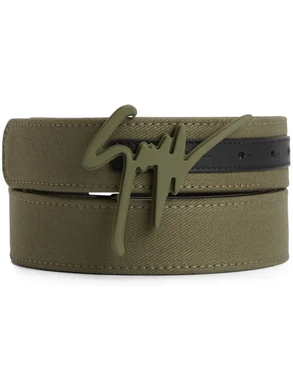 GIUSEPPE ZANOTTI Logo-lettering Belt - Green