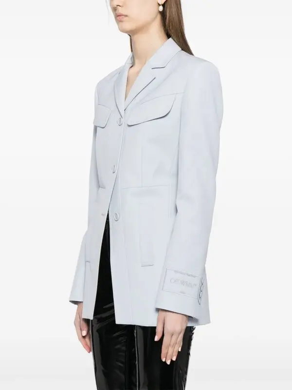 Off-White Tailored Blazer With Embroidered Logo