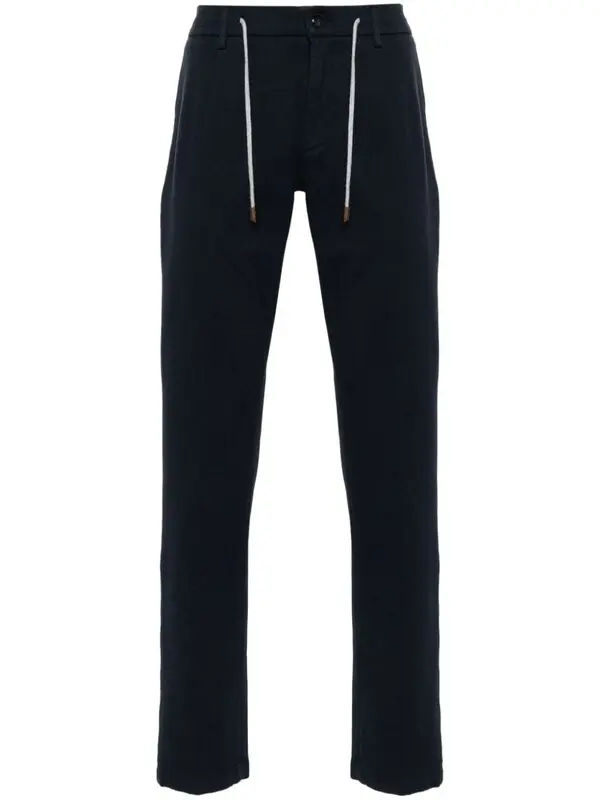 Eleventy Pleated Tapered Trousers - Blue