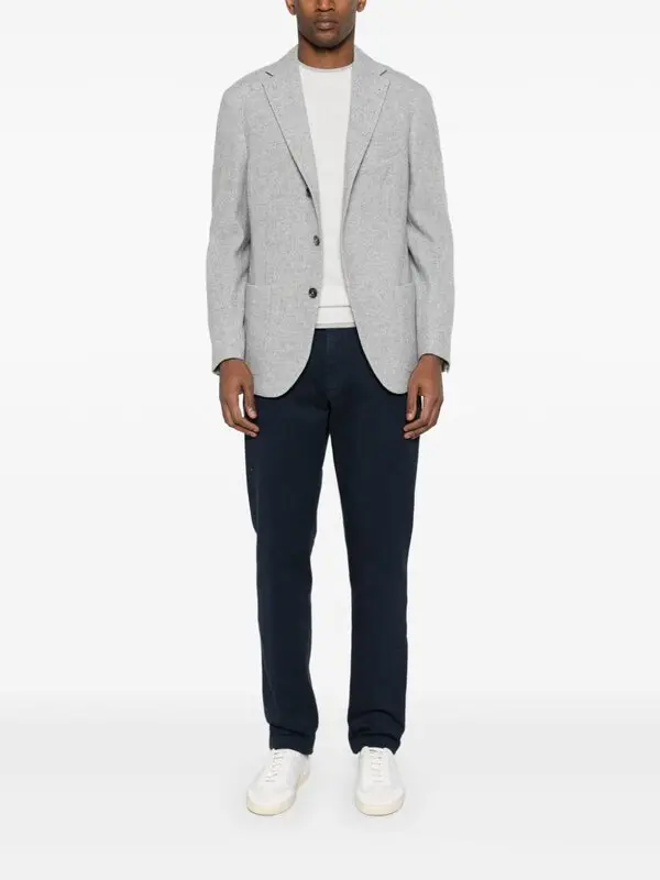 Eleventy Pleated Tapered Trousers - Blue