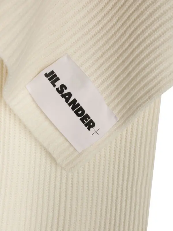 JIL SANDER Logo-patch Wool Scarf - Neutrals