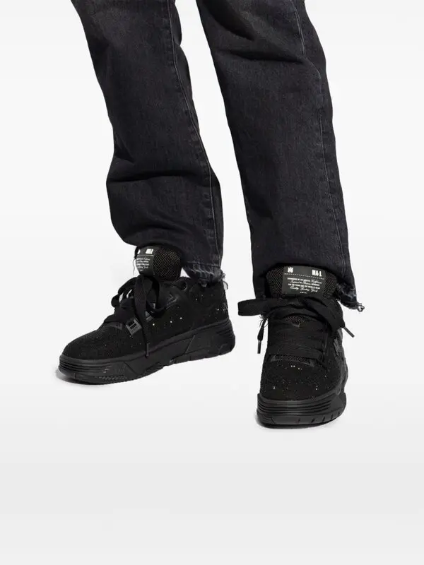 Amiri Crystal Ma-1 Embellished Sneakers - Black | Editorialist