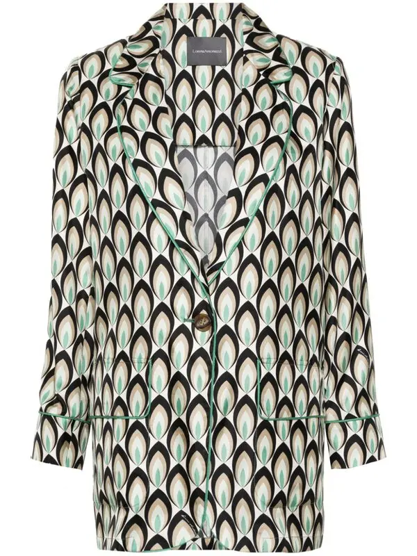 Lorena Antoniazzi Graphic-print Silk Blazer