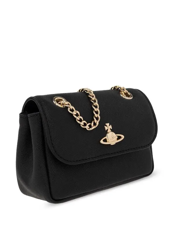 VIVIENNE WESTWOOD Victoria Leather Shoulder Bag - Black