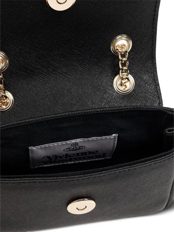 VIVIENNE WESTWOOD Victoria Leather Shoulder Bag - Black