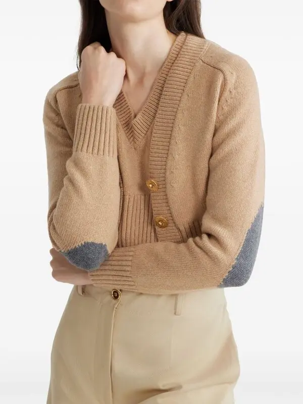 PATOU Wool-cashmere Cropped Cardigan