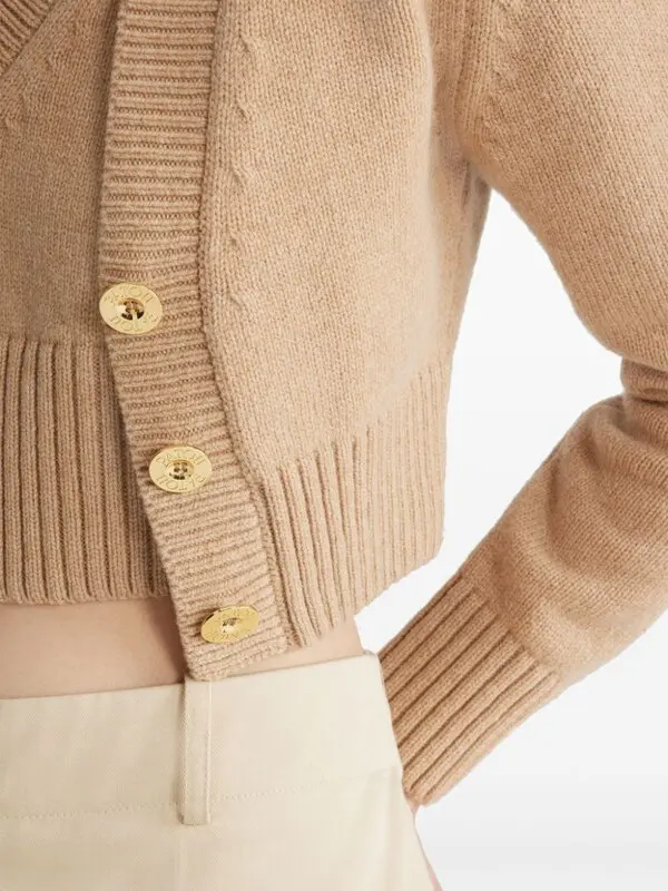 PATOU Wool-cashmere Cropped Cardigan