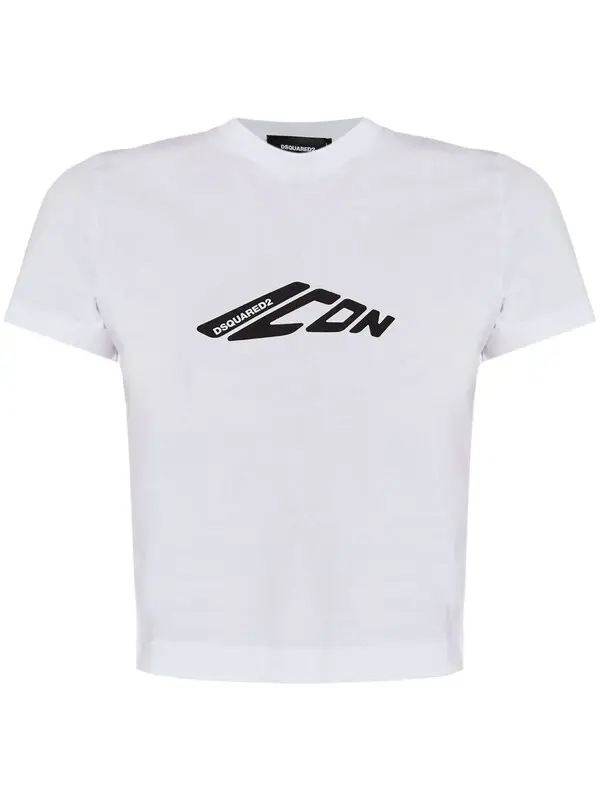 Dsquared2 Logo-printed Cropped T-shirt - White