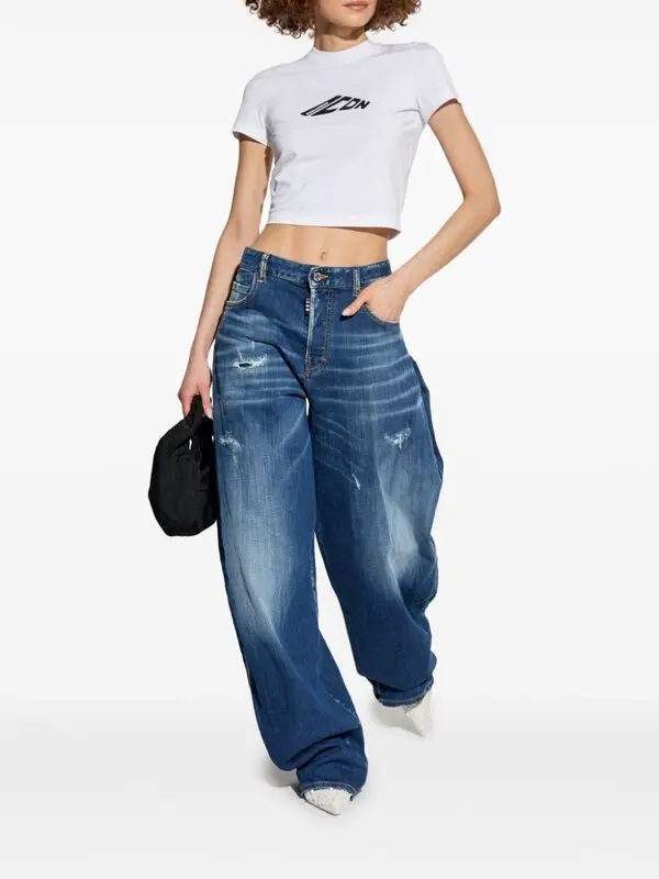 Dsquared2 Logo-printed Cropped T-shirt - White