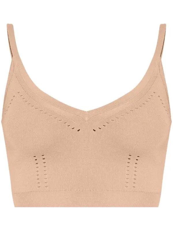 Max Mara Fine-knit Cropped Top - Neutrals