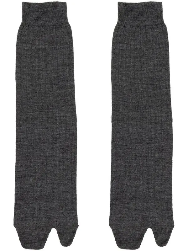 MAISON MARGIELA Intarsia-knit Ribbed Socks - Grey
