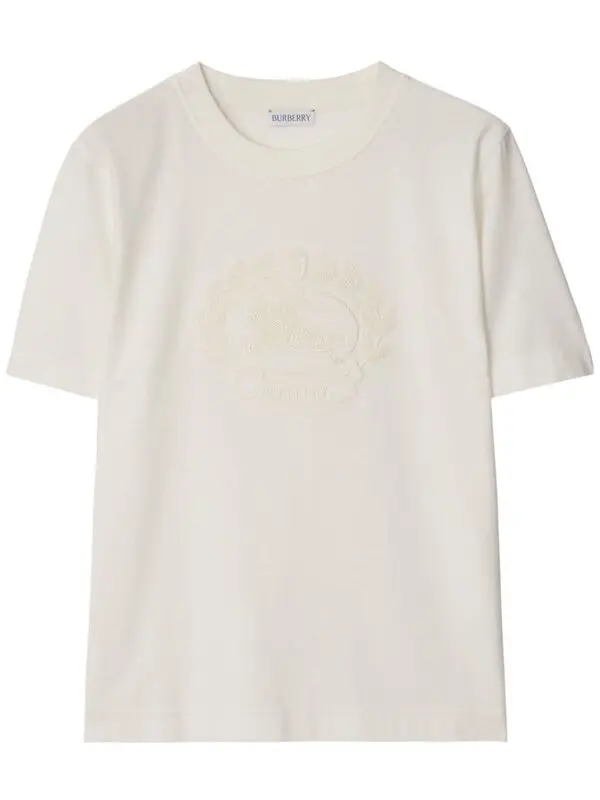Burberry Logo-embroidered T-shirt - Neutrals