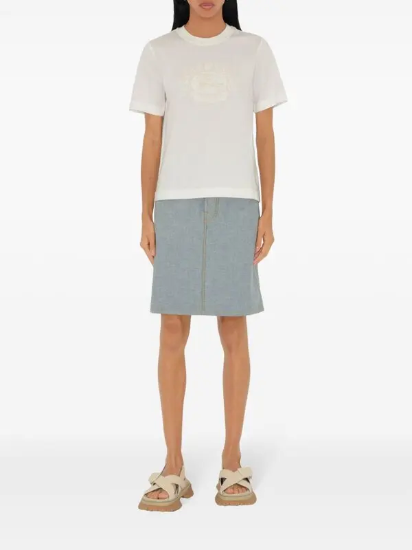 Burberry Logo-embroidered T-shirt - Neutrals