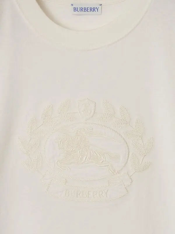 Burberry Logo-embroidered T-shirt - Neutrals