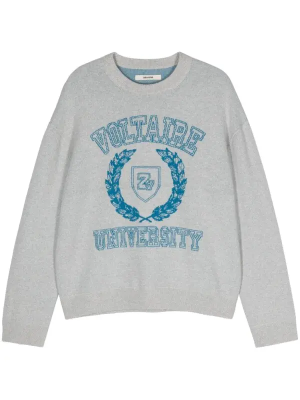 Zadig&Voltaire Marko Intarsia-logo Jumper - Grey