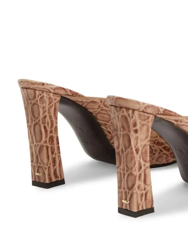 GIUSEPPE ZANOTTI Mya 90mm Leather Mules - Neutrals