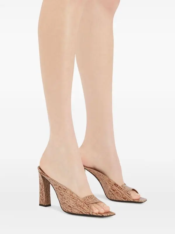 GIUSEPPE ZANOTTI Mya 90mm Leather Mules - Neutrals