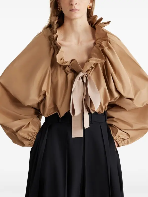 PATOU Iconic Drawstring Blouse - Neutrals