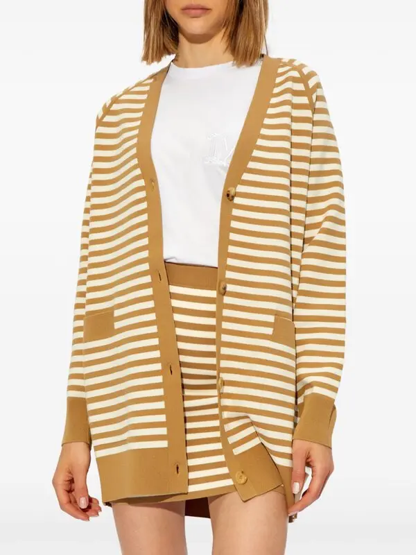 Max Mara Striped V-neck Cardigan