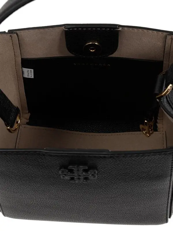 Tory Burch Mcgraw Leather Bucket Bag - Black