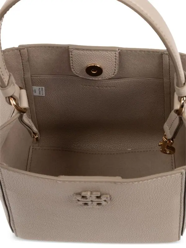 Tory Burch Mcgraw Leather Bucket Bag - Neutrals