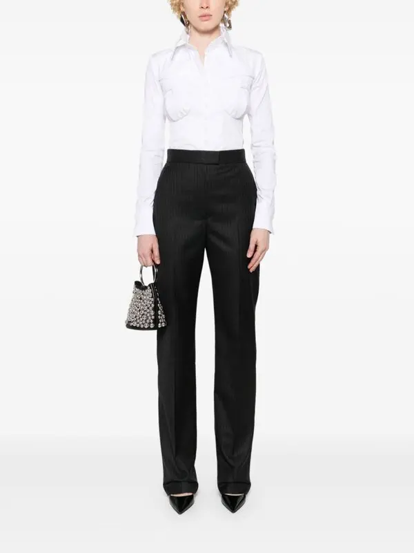 Alexander McQueen Pinstripe Wool Trousers